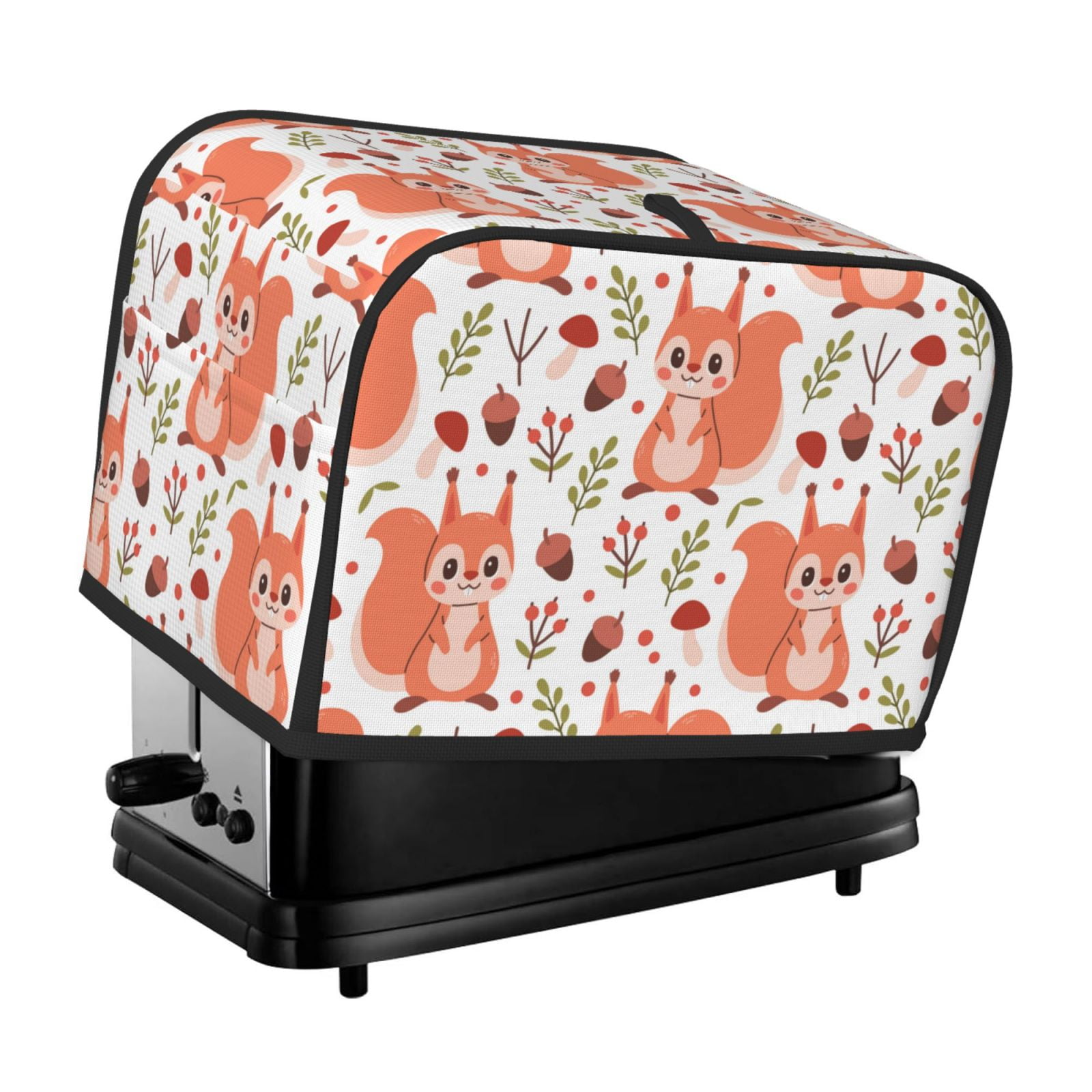 2 Slice Toaster Cover with Pockets - Cartoon Cute Squirrel Pine Cone_B ...