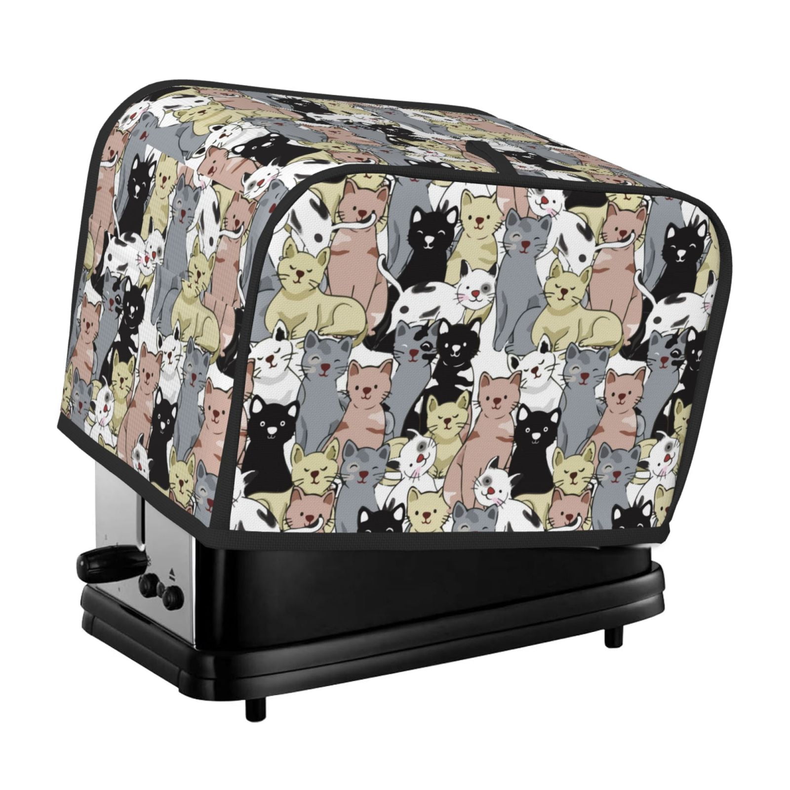 2 Slice Toaster Cover with Pockets - Classic Cute Cartoon Cat_A Water ...