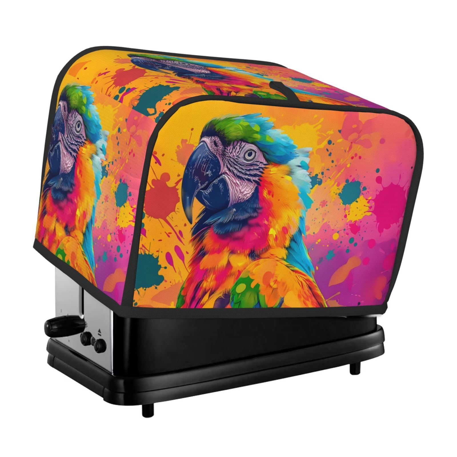 2 Slice Toaster Cover with Pockets - Colorful Parrot Jungle Dream A ...