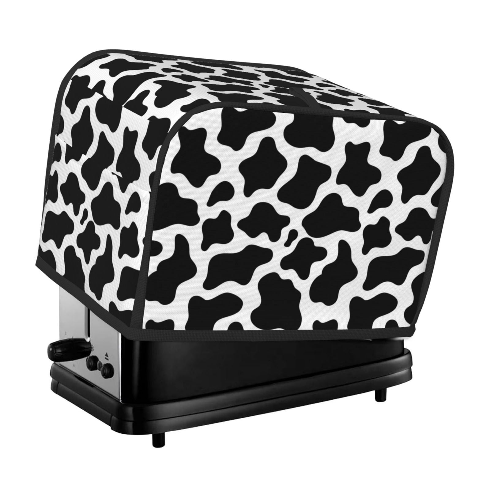 2 Slice Toaster Cover with Pockets - Cow Print Black White Water Proof ...