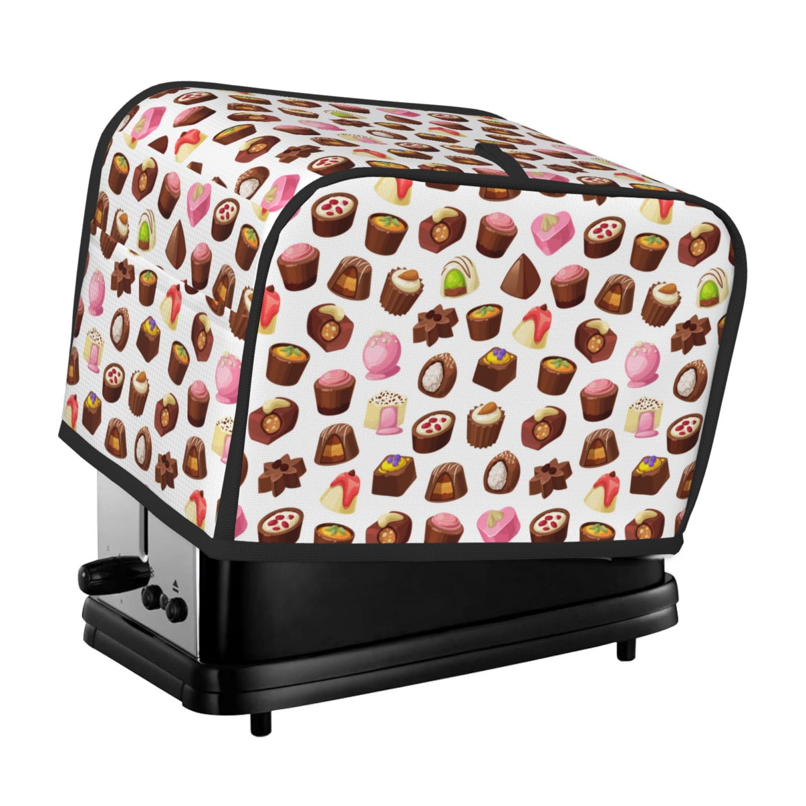 2 Slice Toaster Cover with Pockets, Cute Chocolate Print Bread Machine ...