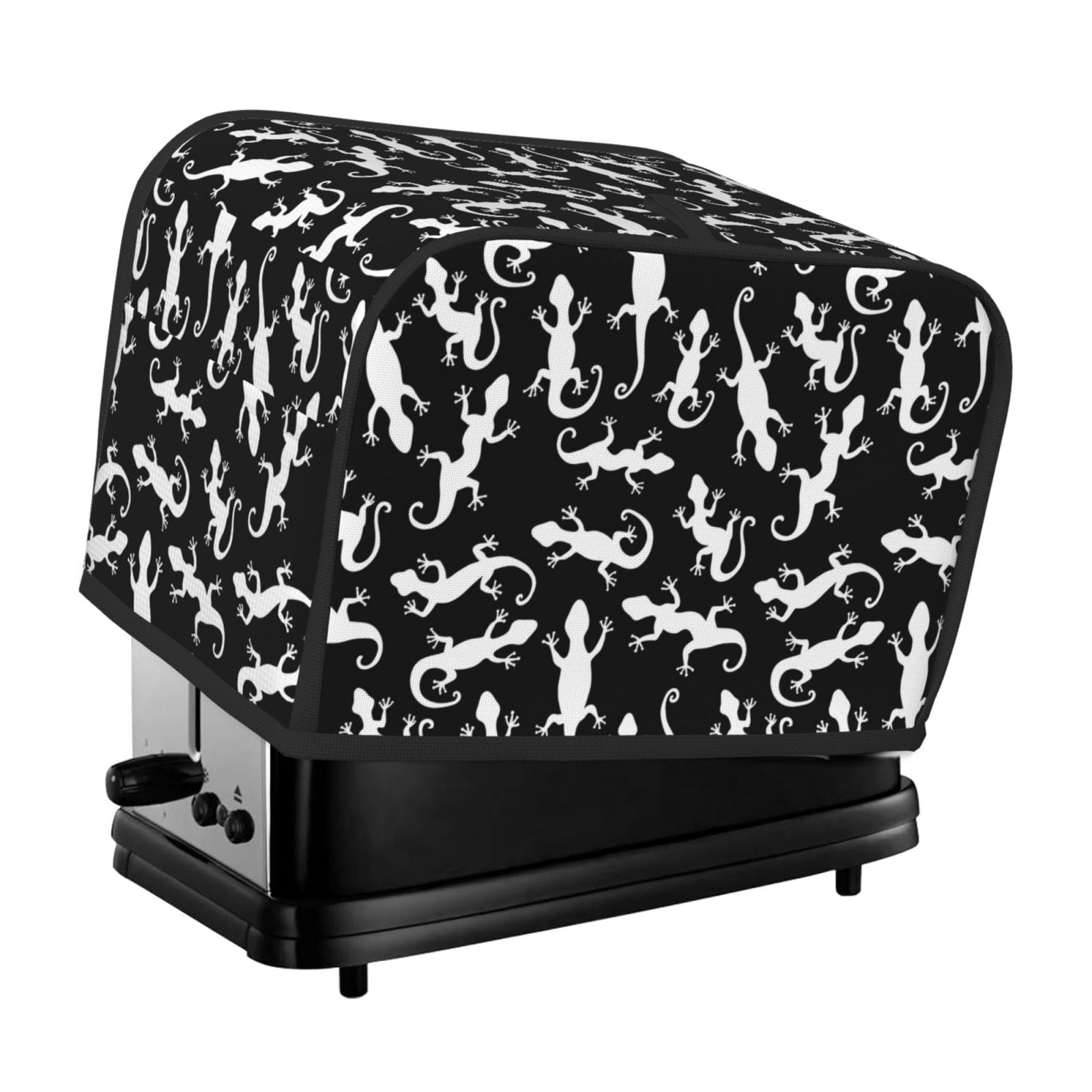 2 Slice Toaster Cover with Pockets - Cute Lizard White Black Water ...