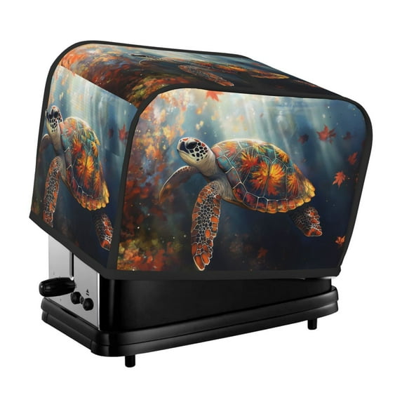 2 Slice Toaster Cover with Pockets - Cute Maple Leaf Turtle Water Proof ...