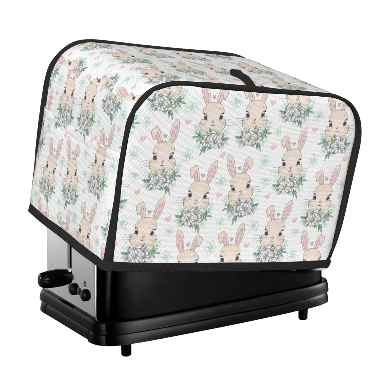 2 Slice Toaster Cover with Pockets - Cute Rabbit Flower A Water Proof ...