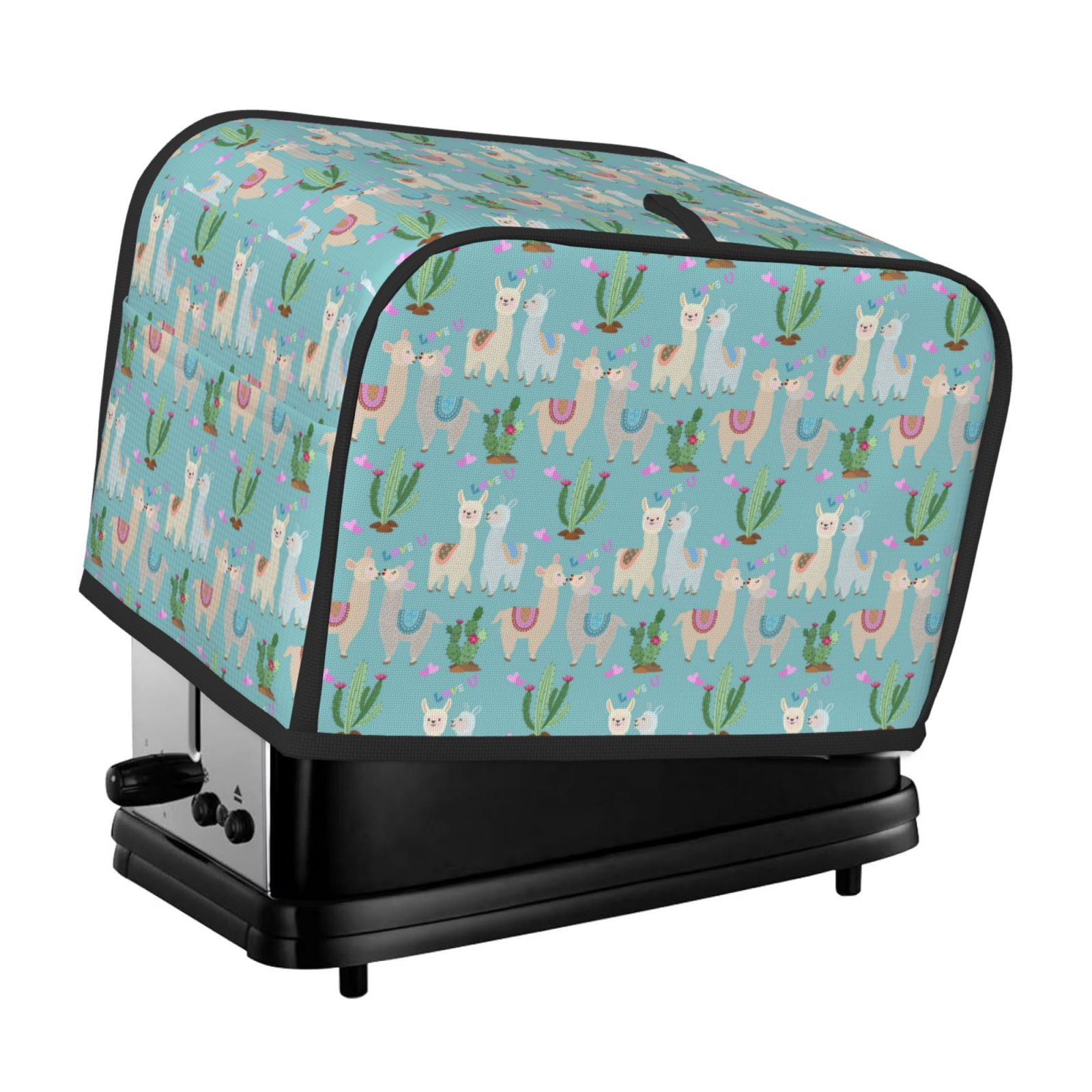 2 Slice Toaster Cover with Pockets - Cute alpaca Lamas cactus heart ...