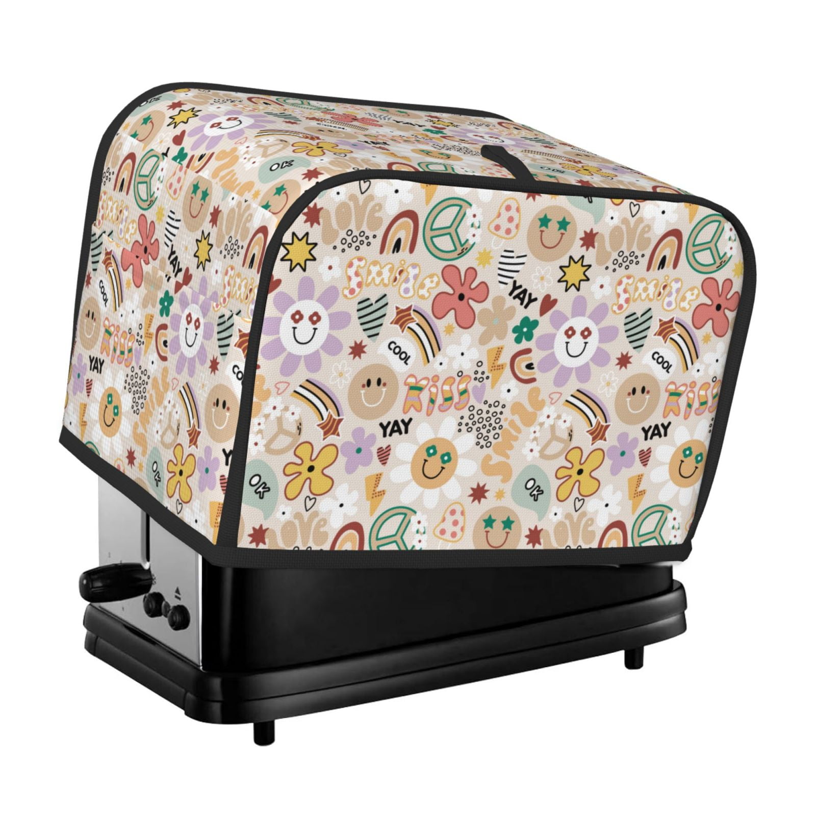 2 Slice Toaster Cover with Pockets - Cute cartoon flowers A Water Proof ...