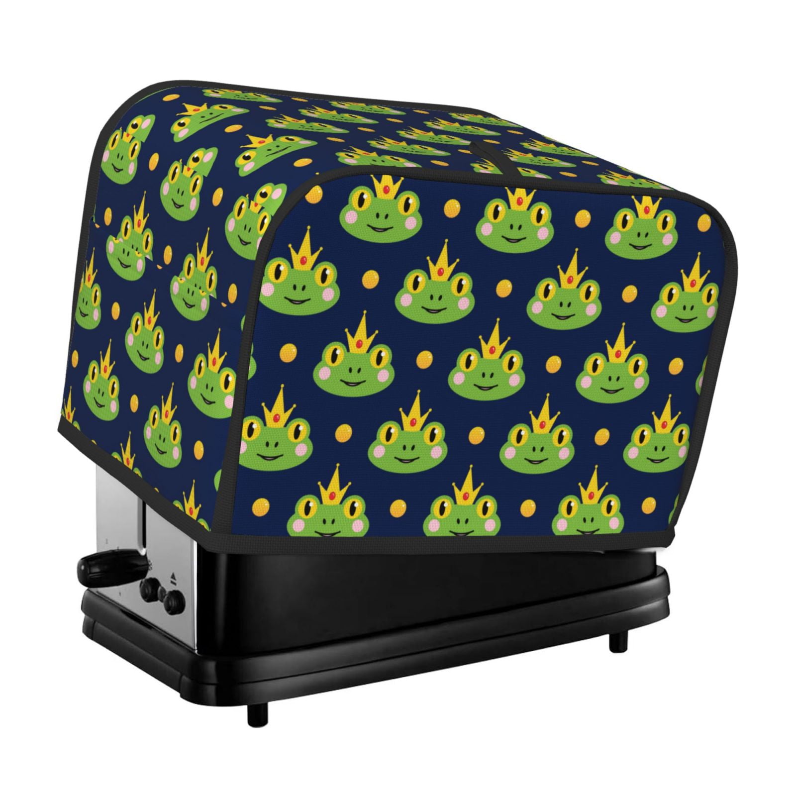 2 Slice Toaster Cover with Pockets - Frog prince crowns navyblue Water ...
