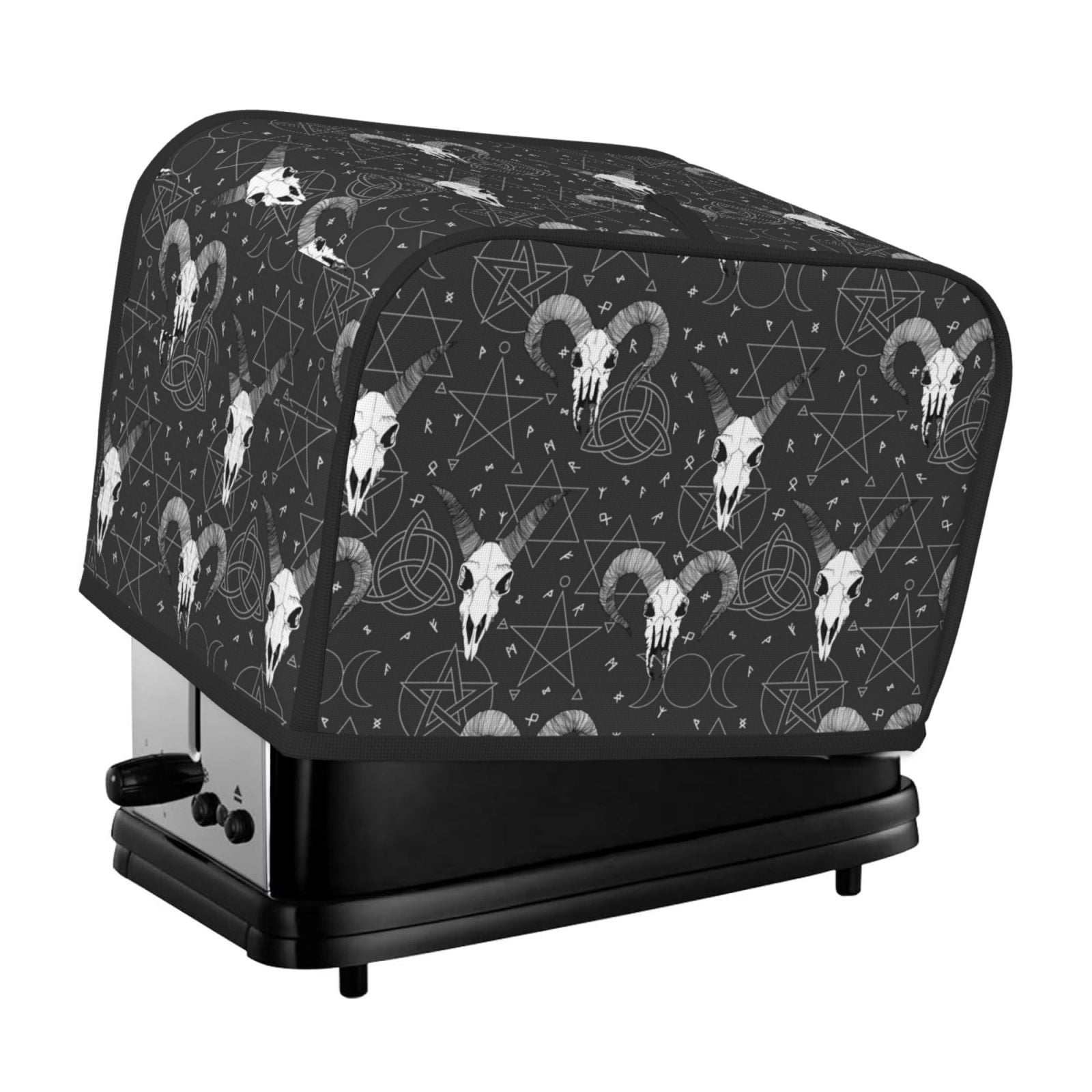 2 Slice Toaster Cover with Pockets - Gothic Style Cool Goat Skull_A ...