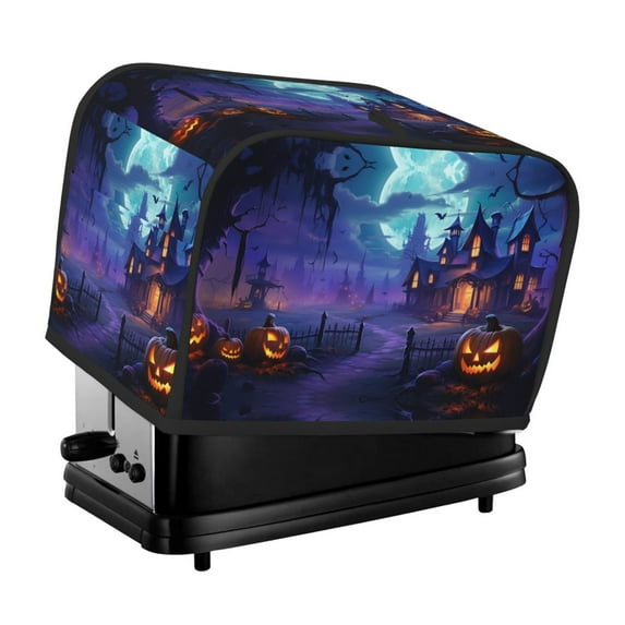 2 Slice Toaster Cover with Pockets - Halloween Purple Pumpkin Castle ...
