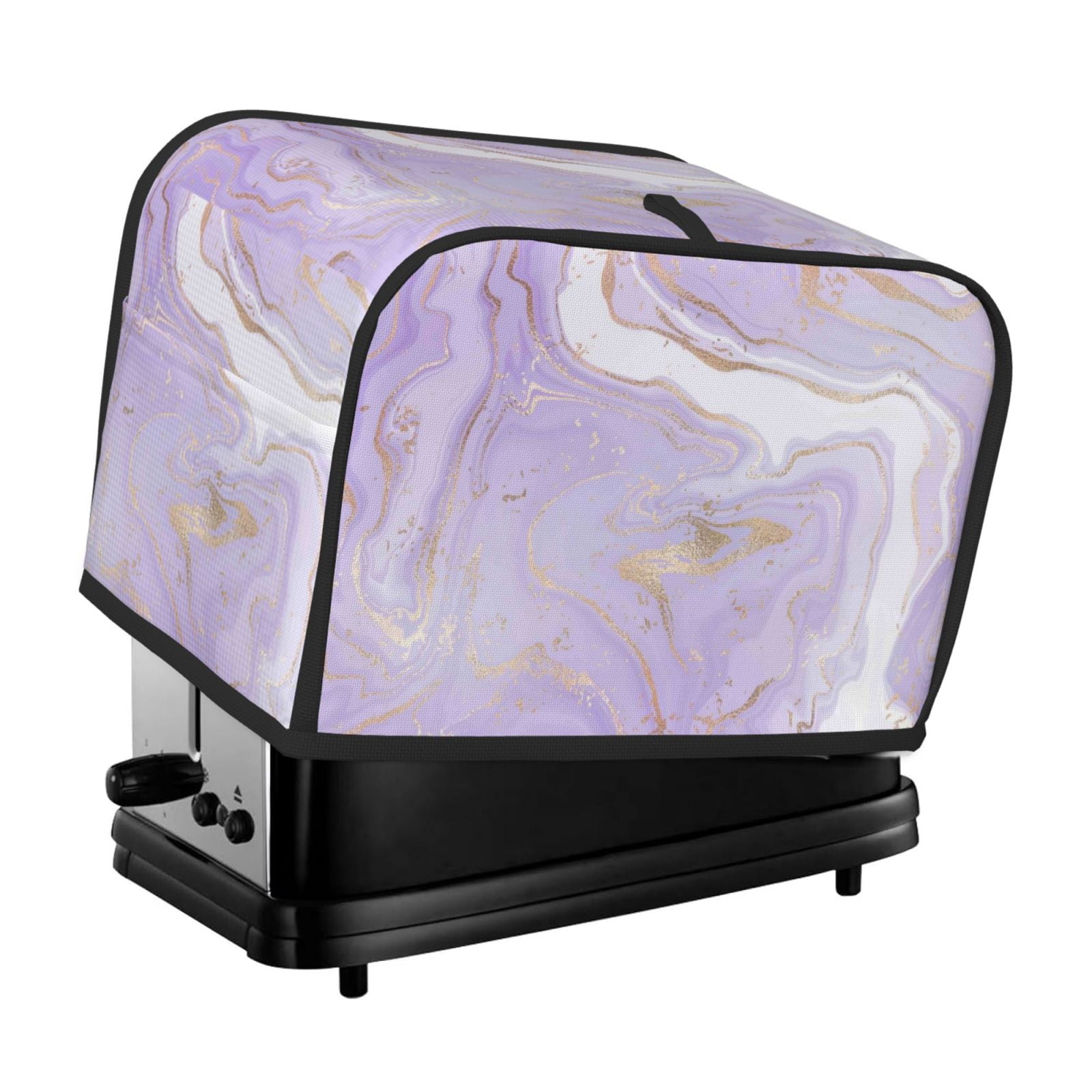 2 Slice Toaster Cover with Pockets - Lavender Glitter Foil Stripes ...