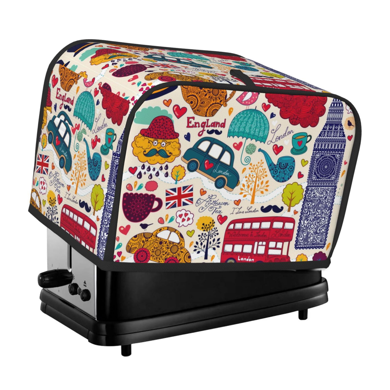 2 Slice Toaster Cover with Pockets - London Symbols Water Proof ...