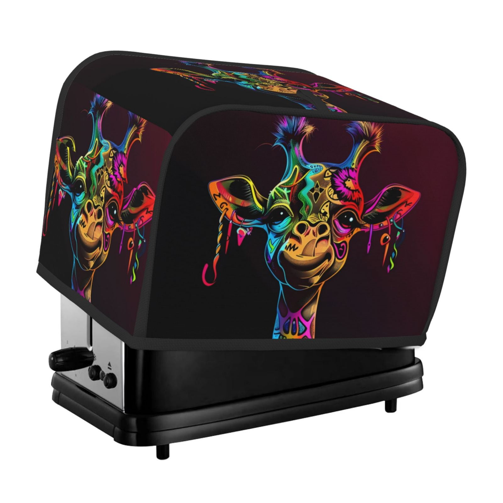 2 Slice Toaster Cover with Pockets - Neon Psychedelic Giraffe Water ...