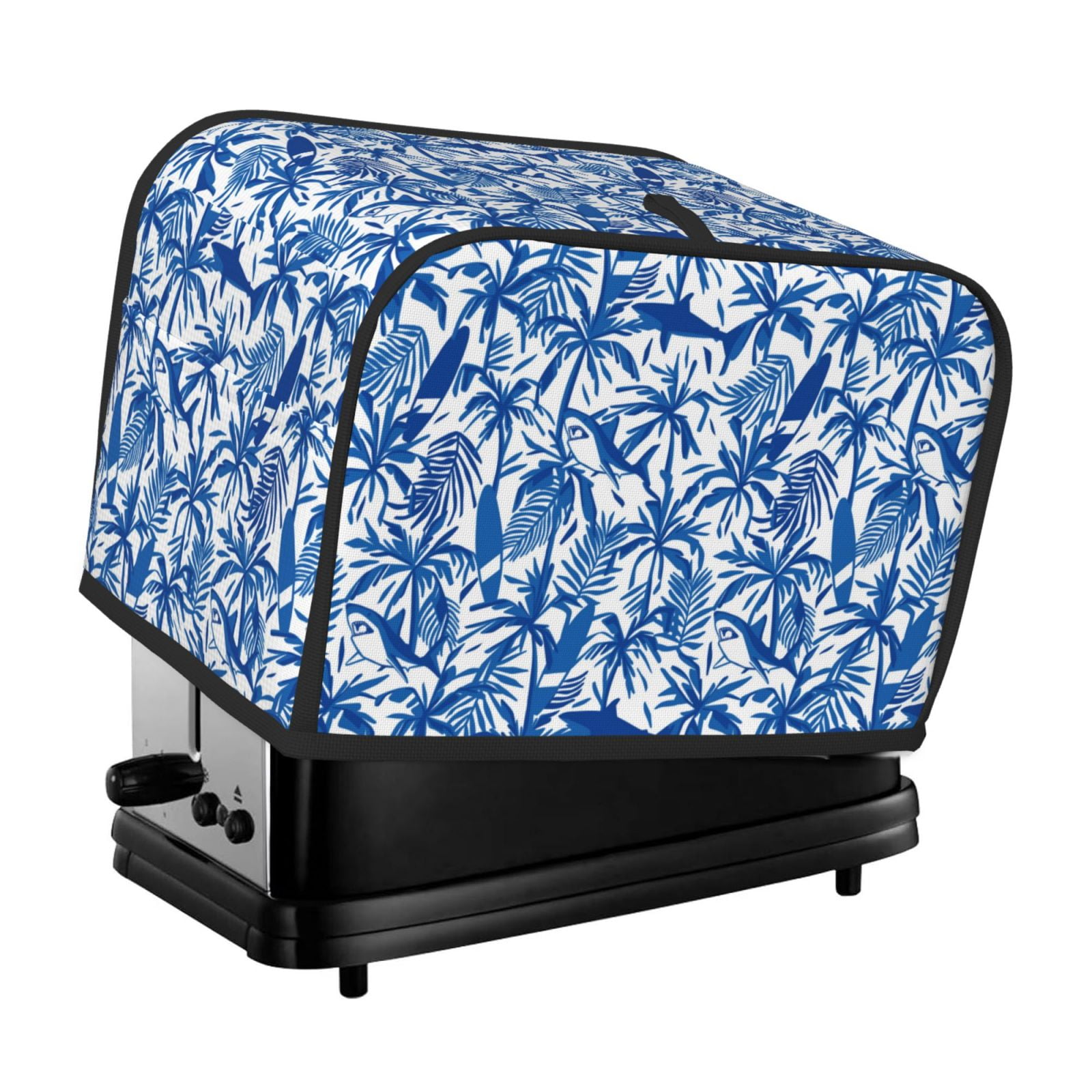 2 Slice Toaster Cover with Pockets, Palm Tree Shark Blue Bread Machine ...