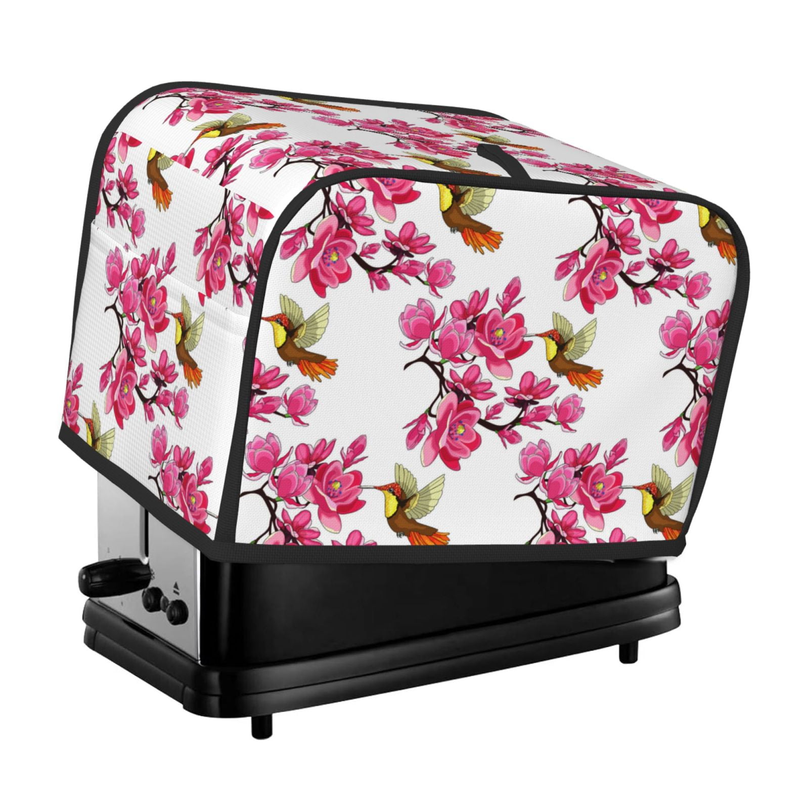 2 Slice Toaster Cover with Pockets - Pink Magnolia Hummingbird Water ...