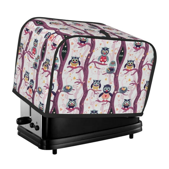 2 Slice Toaster Cover with Pockets - Purple Tree Owls Water Proof ...