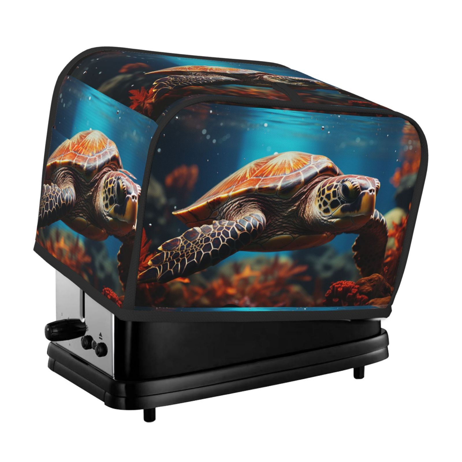 2 Slice Toaster Cover with Pockets - Realistic Turtle Water Proof ...