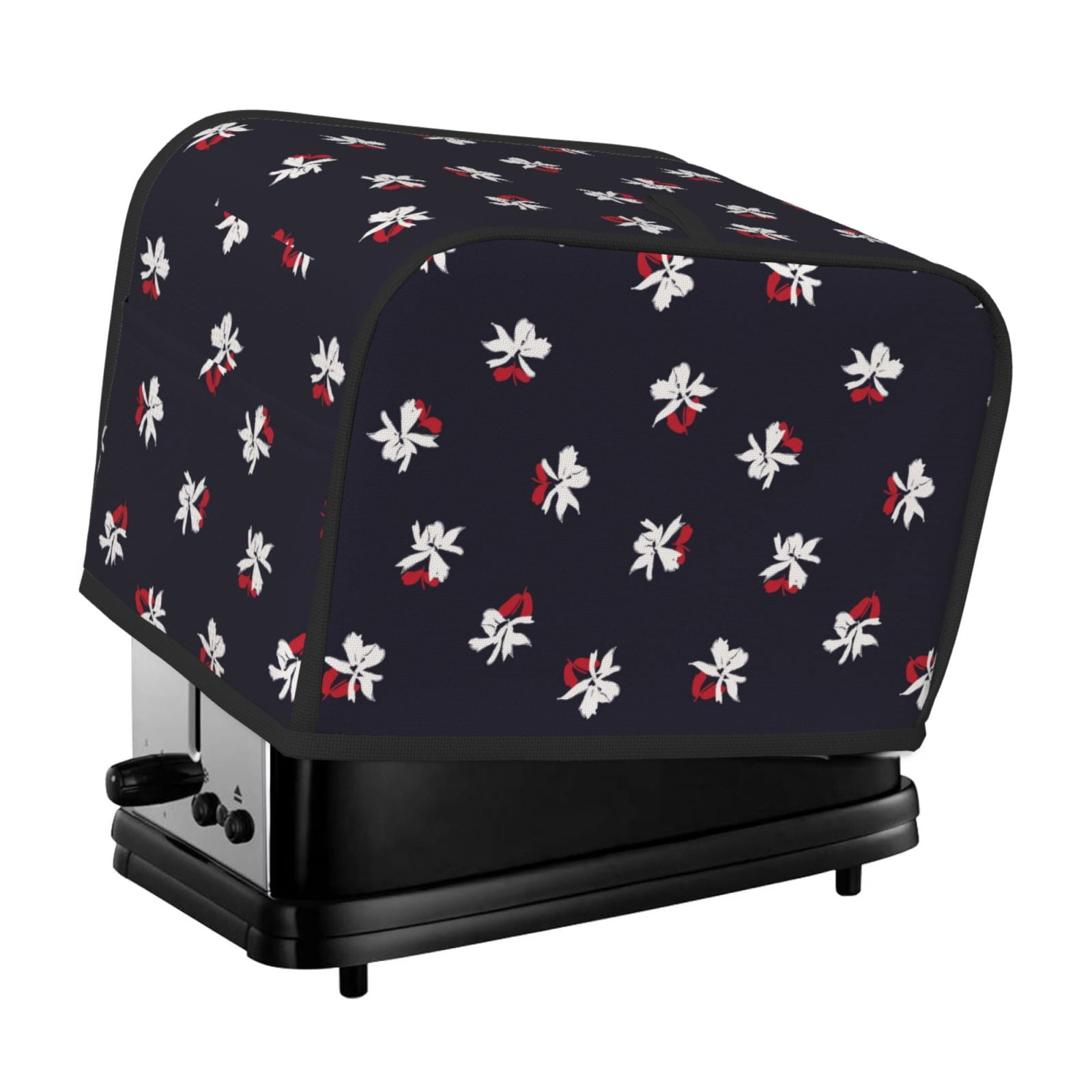 2 Slice Toaster Cover with Pockets - Red Floral flower Water Proof ...