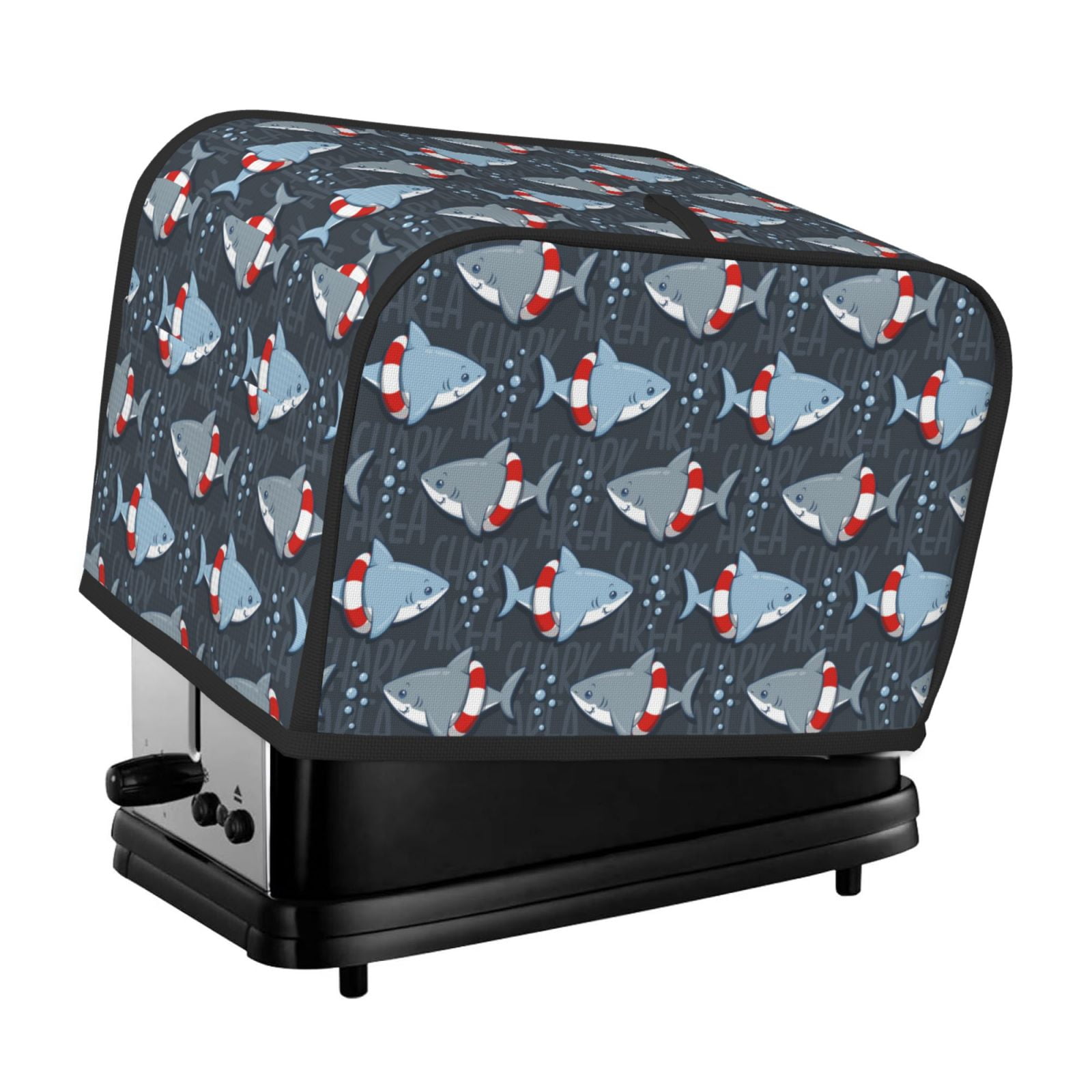 2 Slice Toaster Cover with Pockets - Shark Wearing Swim Ring Water ...