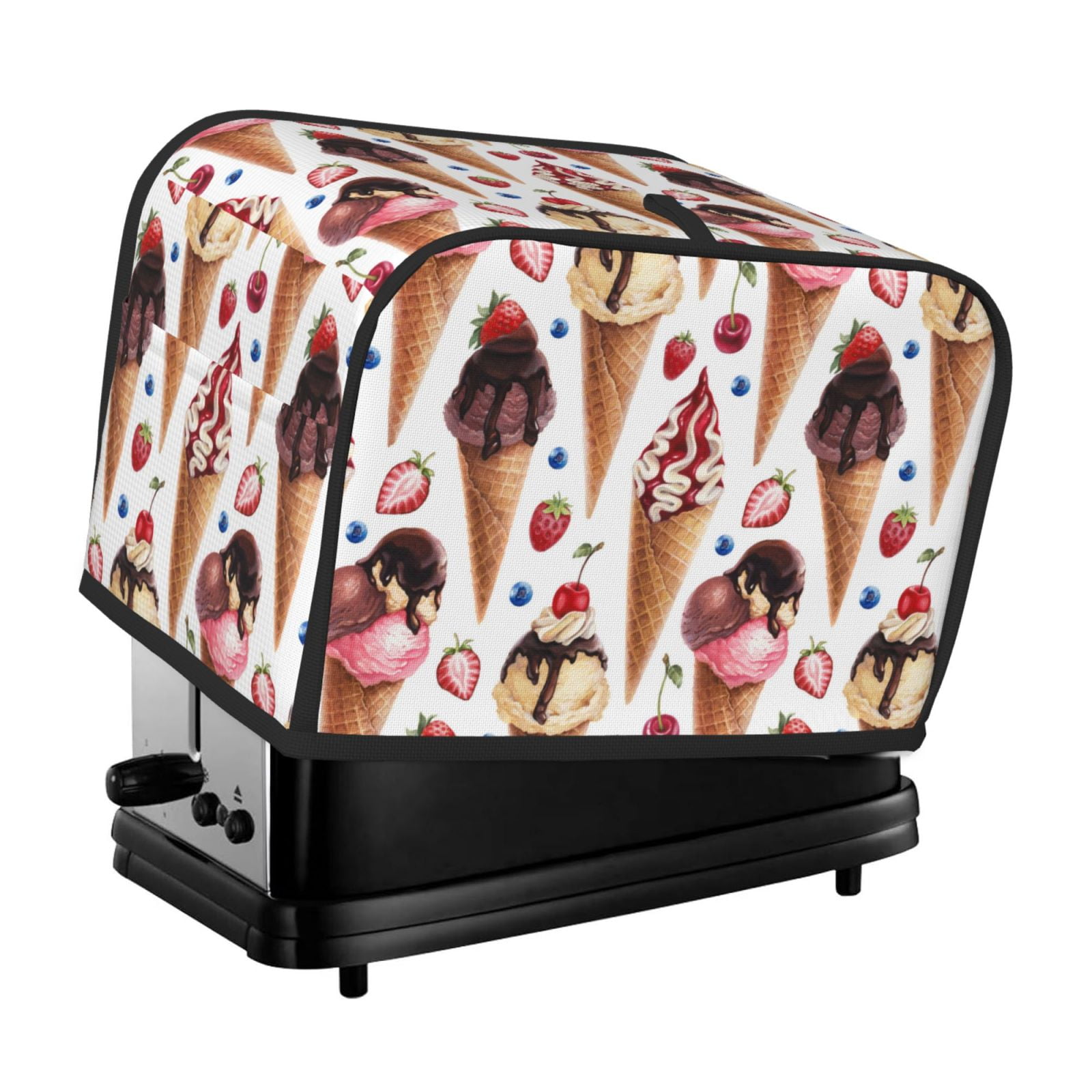 2 Slice Toaster Cover with Pockets - Strawberry Blueberry Ice Cream ...