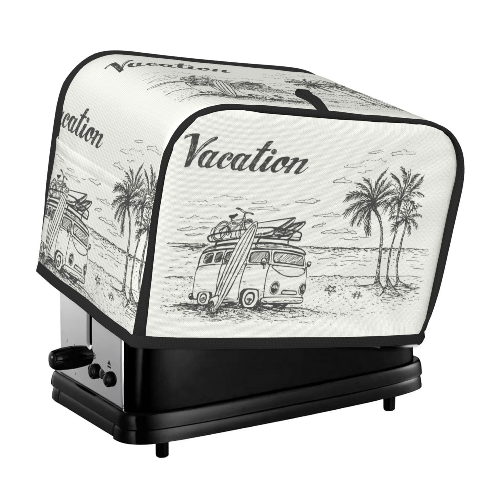 2 Slice Toaster Cover with Pockets - Summer Vacation Scene Camping Van ...