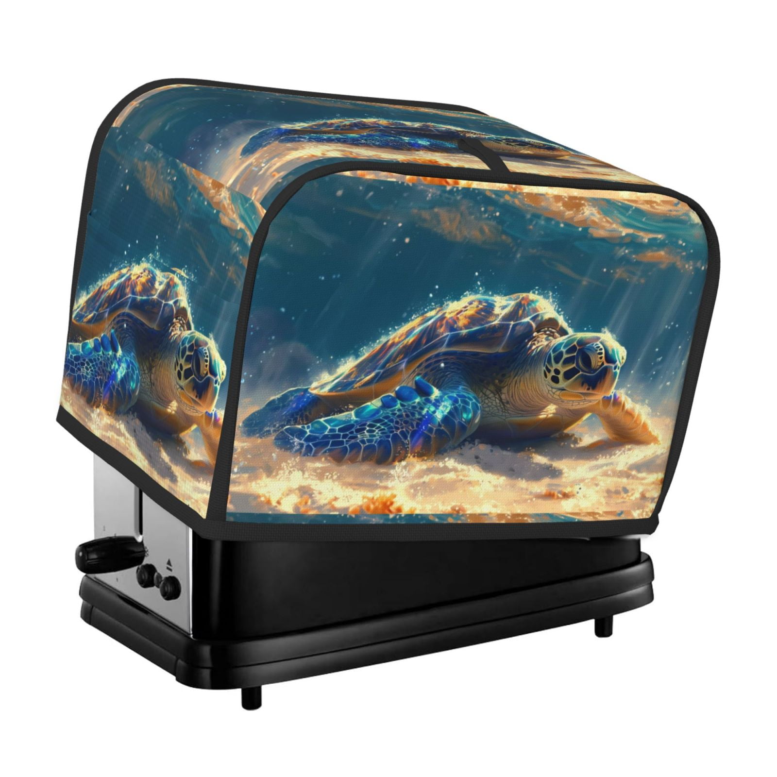 2 Slice Toaster Cover with Pockets, Sunshine Underwater Sand Turtle ...