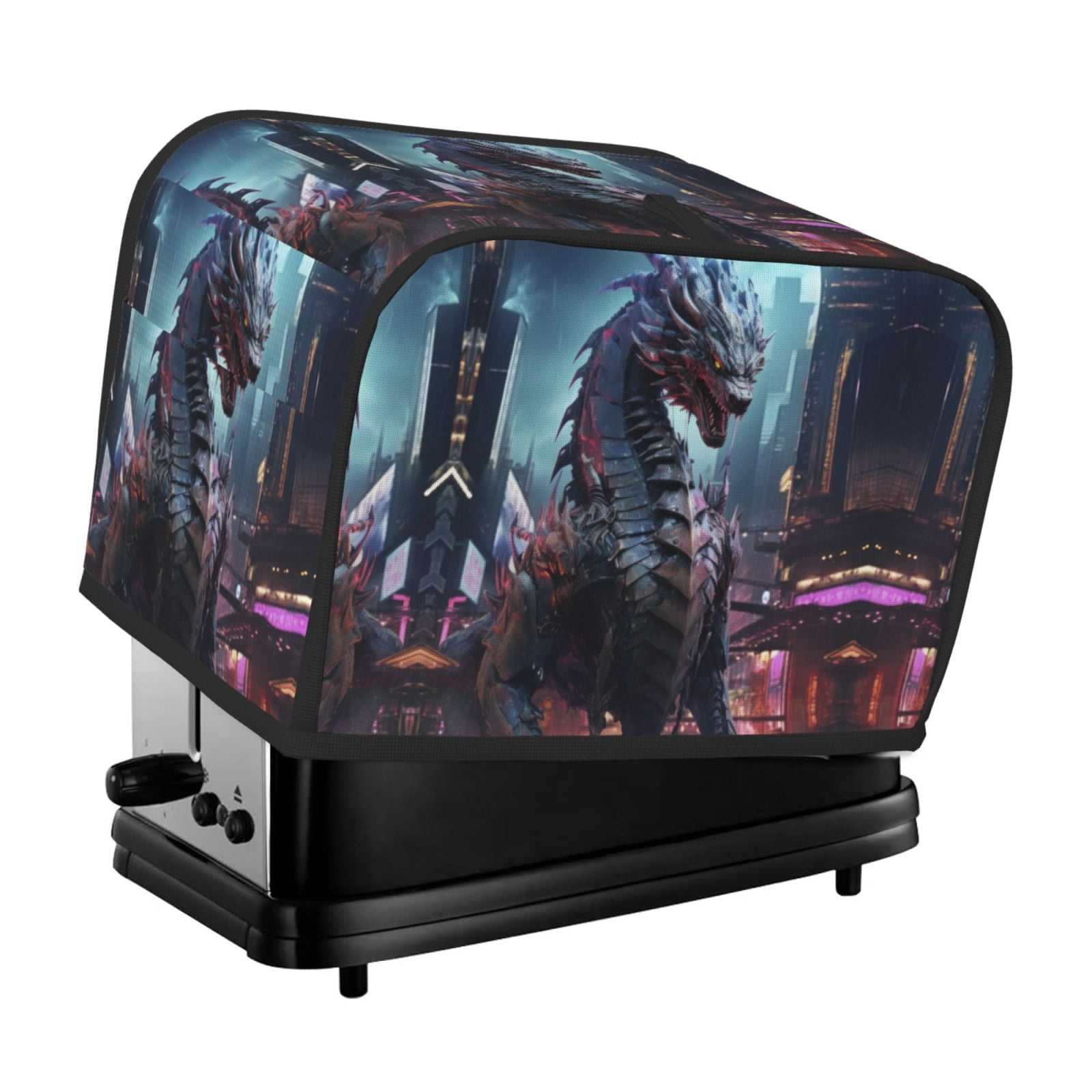 2 Slice Toaster Cover with Pockets - Urban Mechanical Dragon Water ...