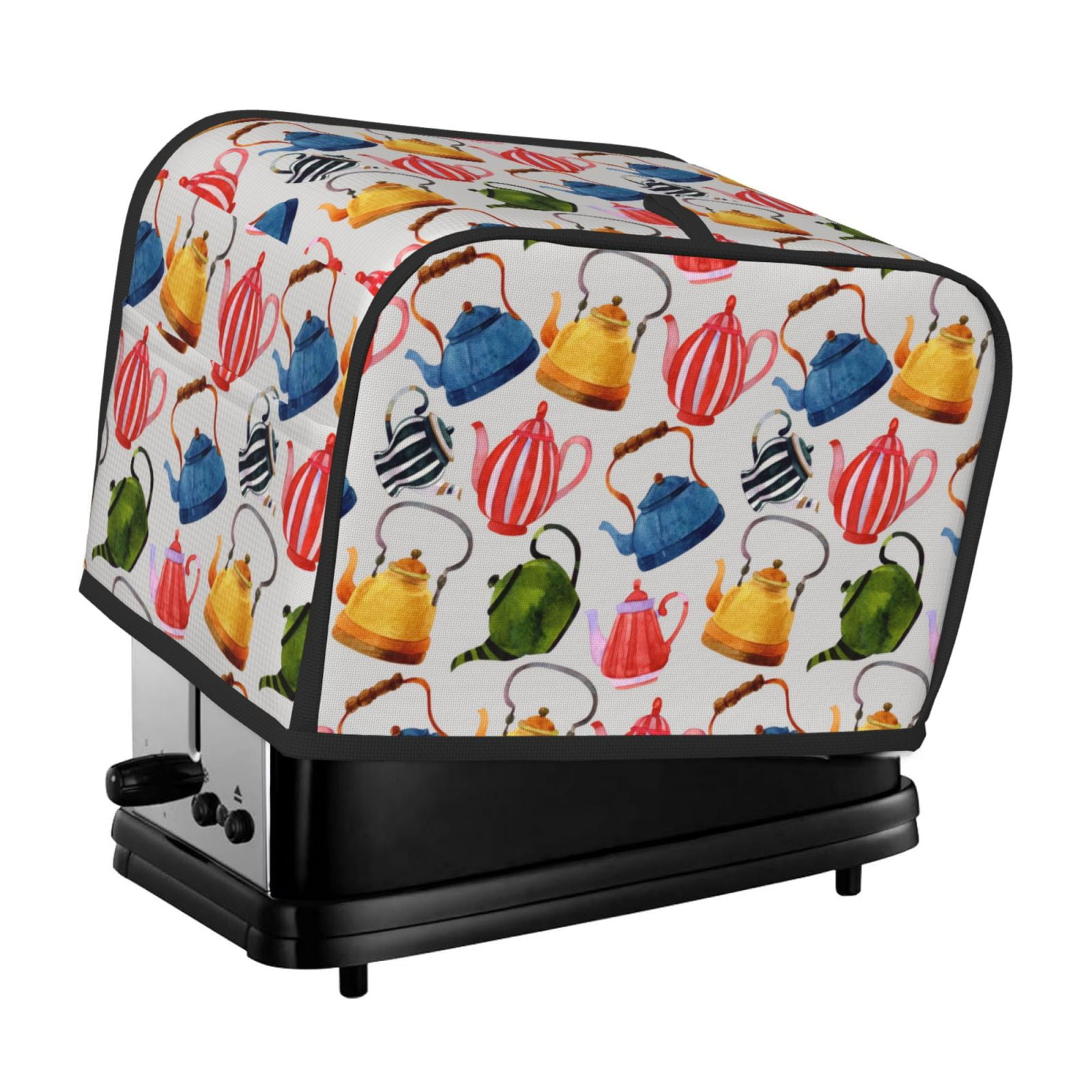 2 Slice Toaster Cover with Pockets - Watercolor Teapots Water Proof ...