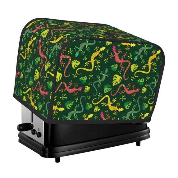 2 Slice Toaster Cover with Pockets - Yellow Pink Cute Lizard Water ...