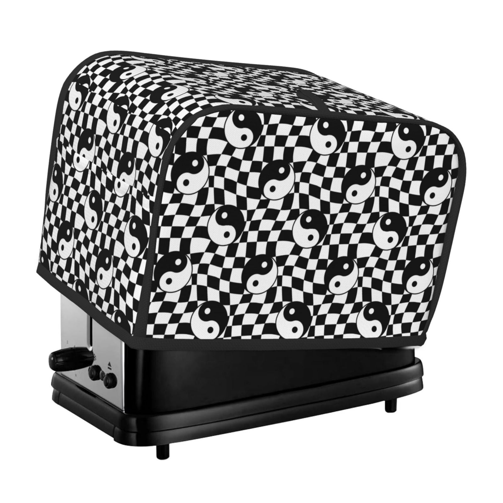 2 Slice Toaster Cover with Pockets - Ying Yang Checkered Water Proof ...