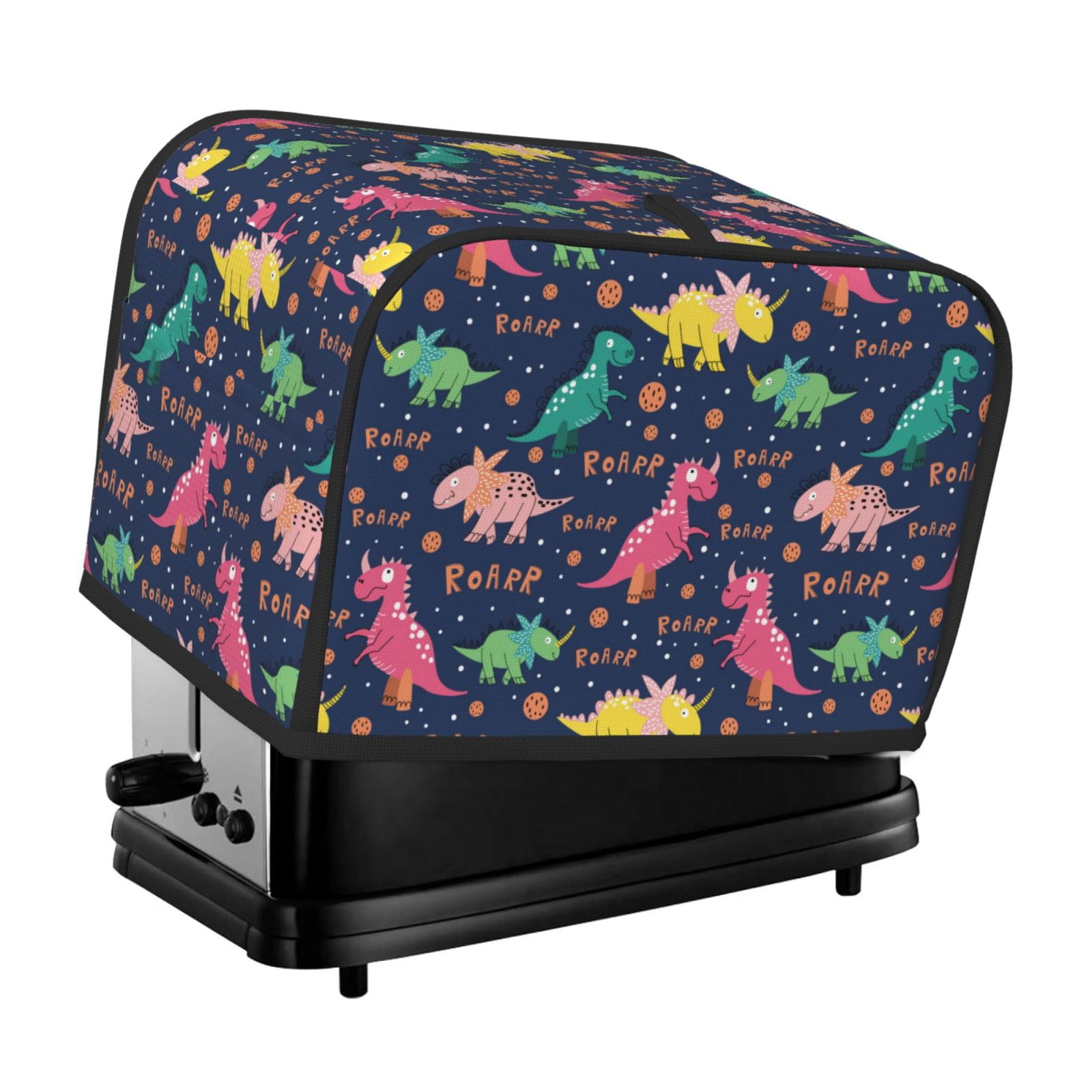 2 Slice Toaster Cover with Pockets - colorful Dinosaur pink Water Proof ...