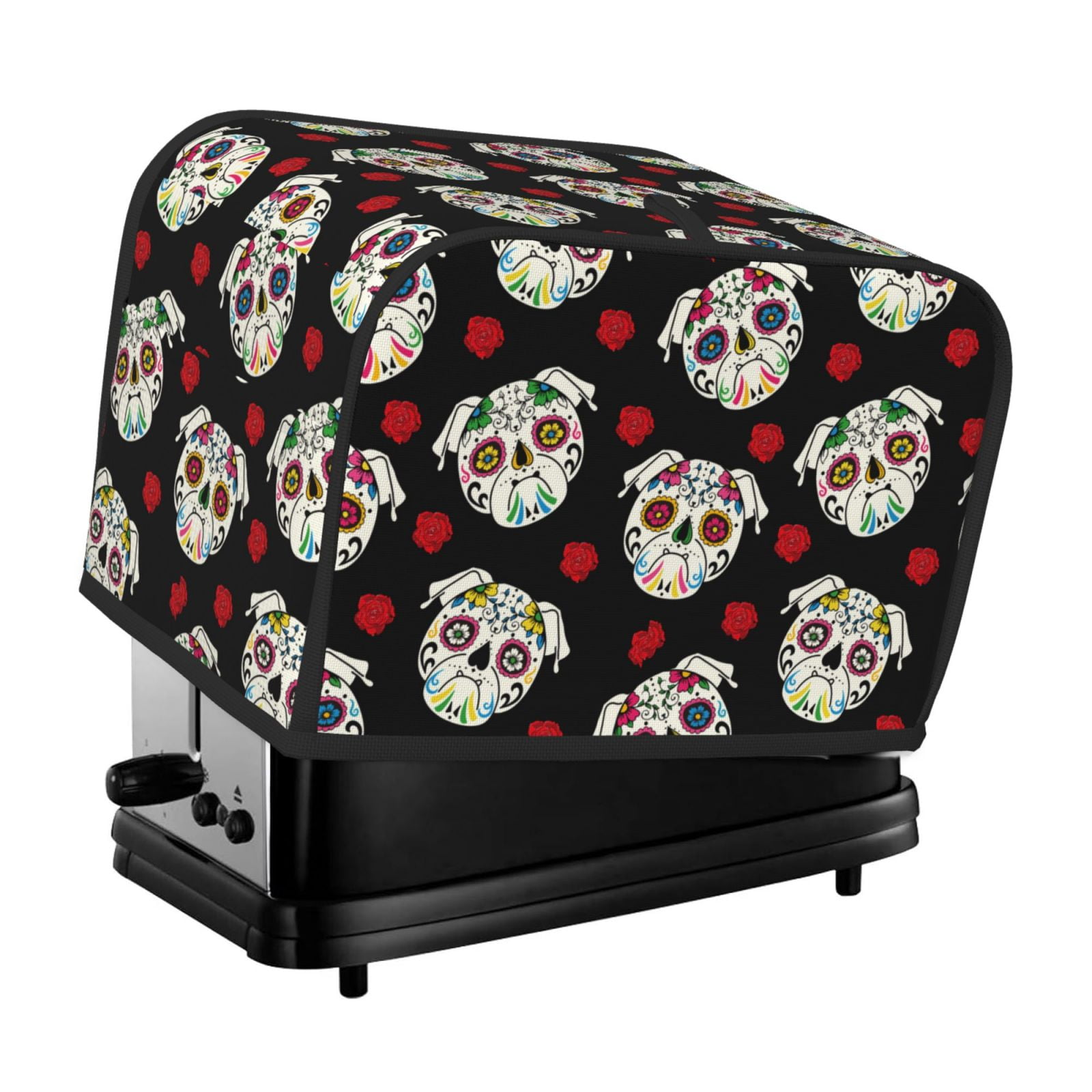 2 Slice Toaster Cover with Pockets - colorful Skull dog flower Water ...