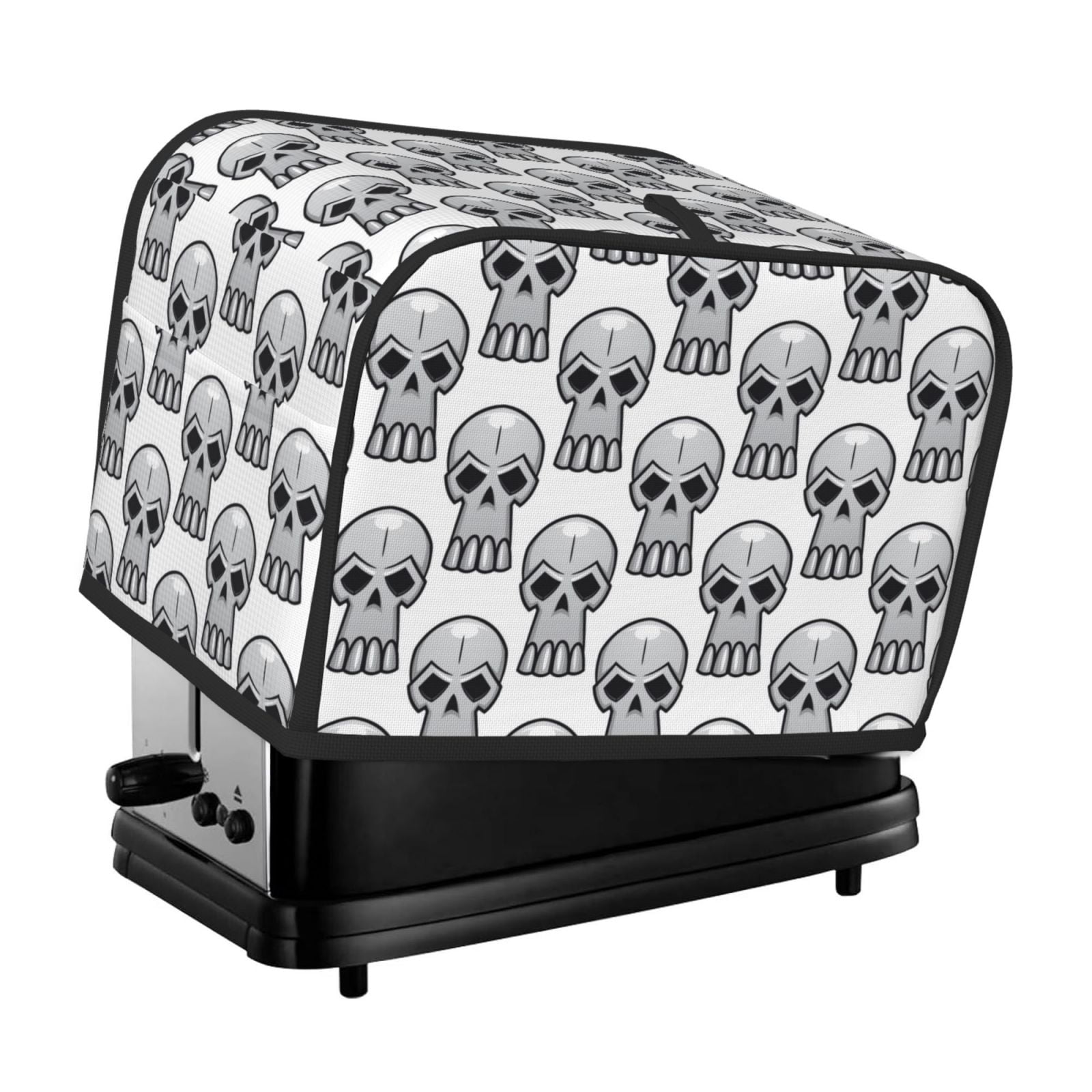 2 Slice Toaster Cover with Pockets - gray skull Water Proof Dustproof ...