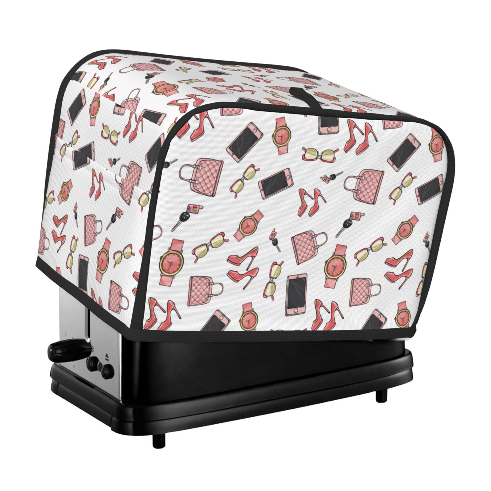 2 Slice Toaster Cover with Pockets - pink fashion Water Proof Dustproof ...