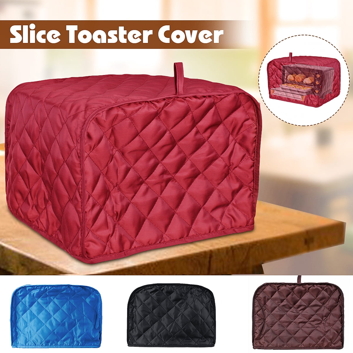 2 Slice Toaster Cover Protector Polyester Fabric Quilted Toaster ...