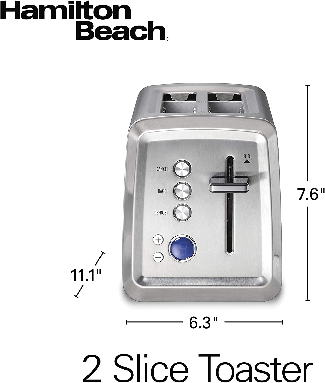 2 Slice Toaster with Extra-Wide Slots, Bagel Setting, Toast Boost ...