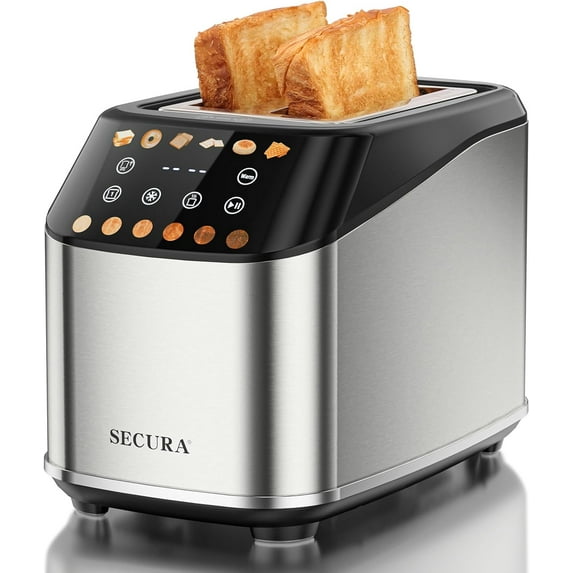 2 Slice Toaster, Fully Automatic Digital Stainless Steel Toaster with ...