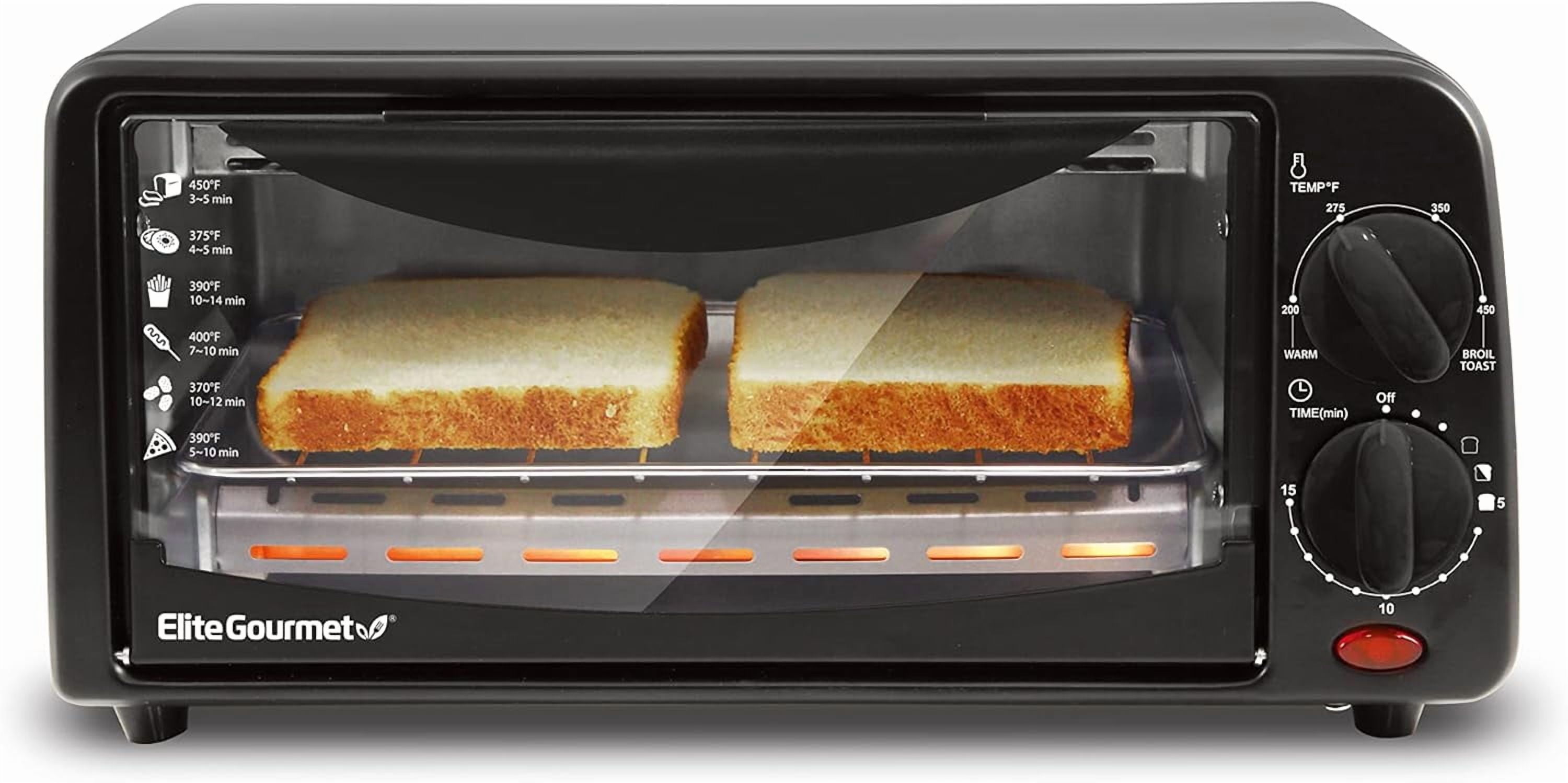 2-Slice Toaster Oven - Compact Countertop with Bake, Broil & Toast ...