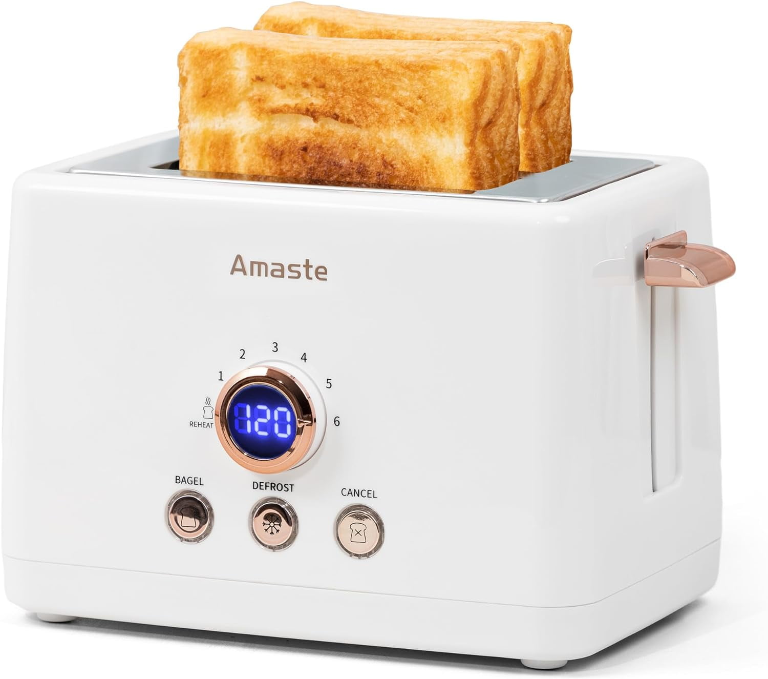 2 Slice Toaster, Retro Bread Toaster with LED Digital Countdown Timer ...