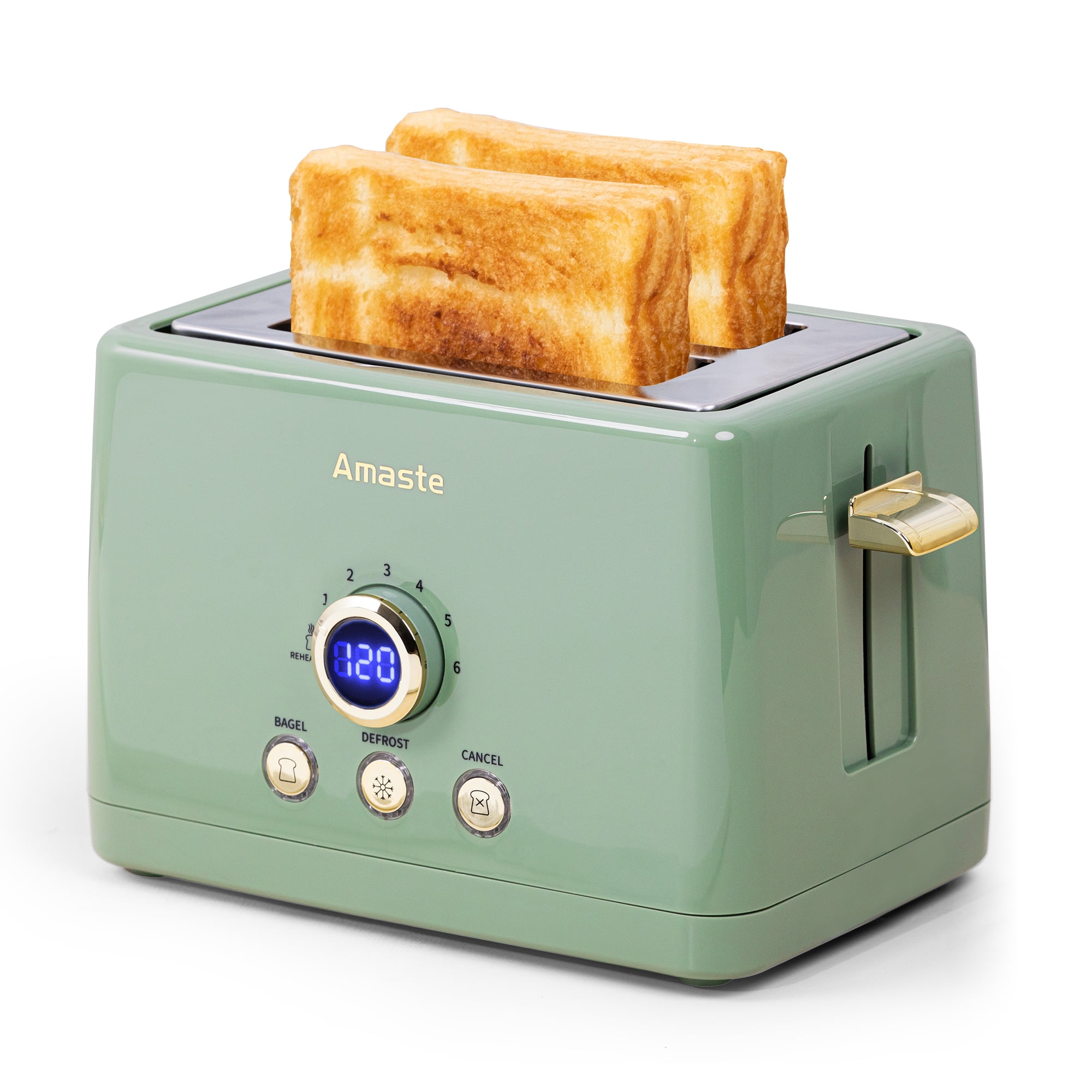 2 Slice Toaster, Retro Bread Toaster with LED Display - Walmart.com