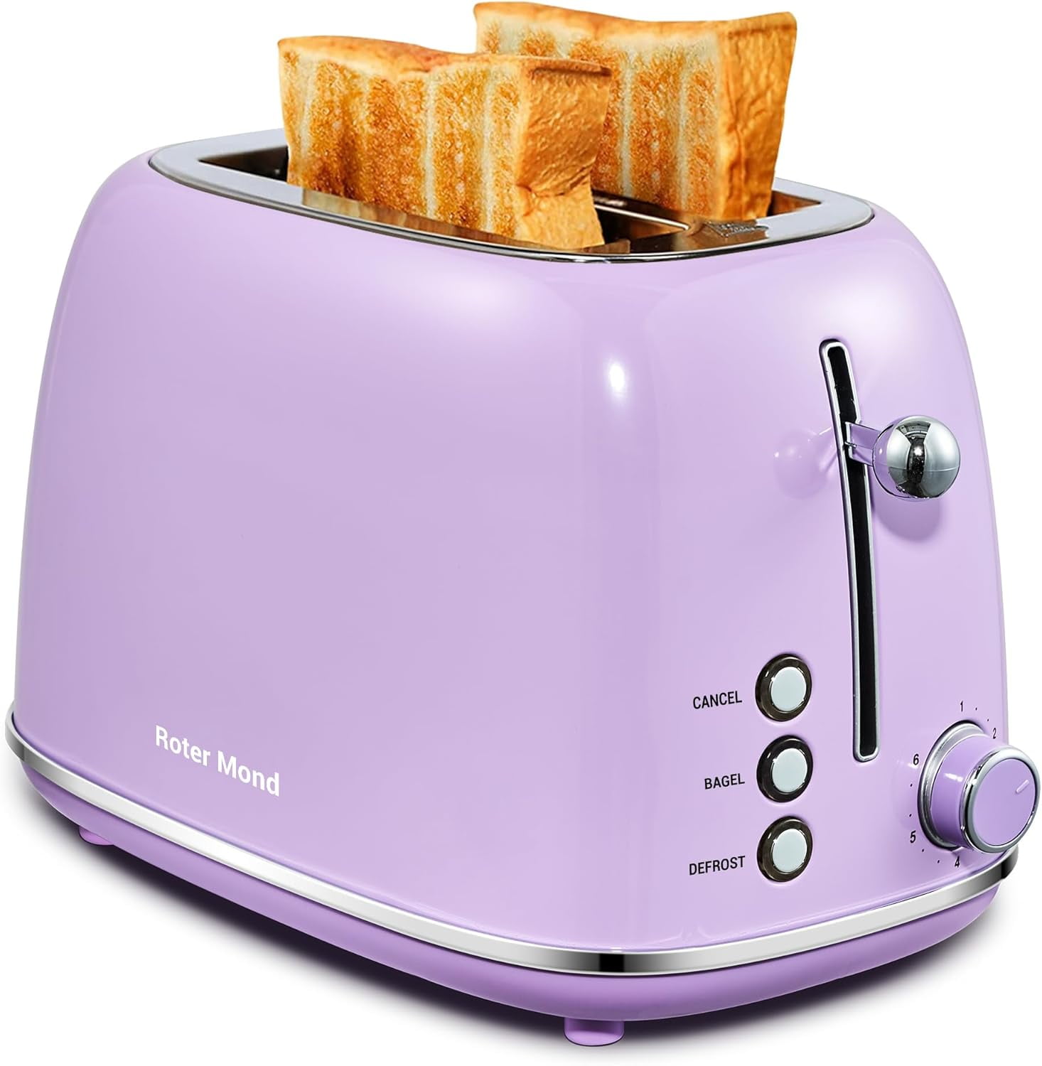 2 Slice Toaster Roter Mond Retro Stainless Steel Toaster with Bagel ...
