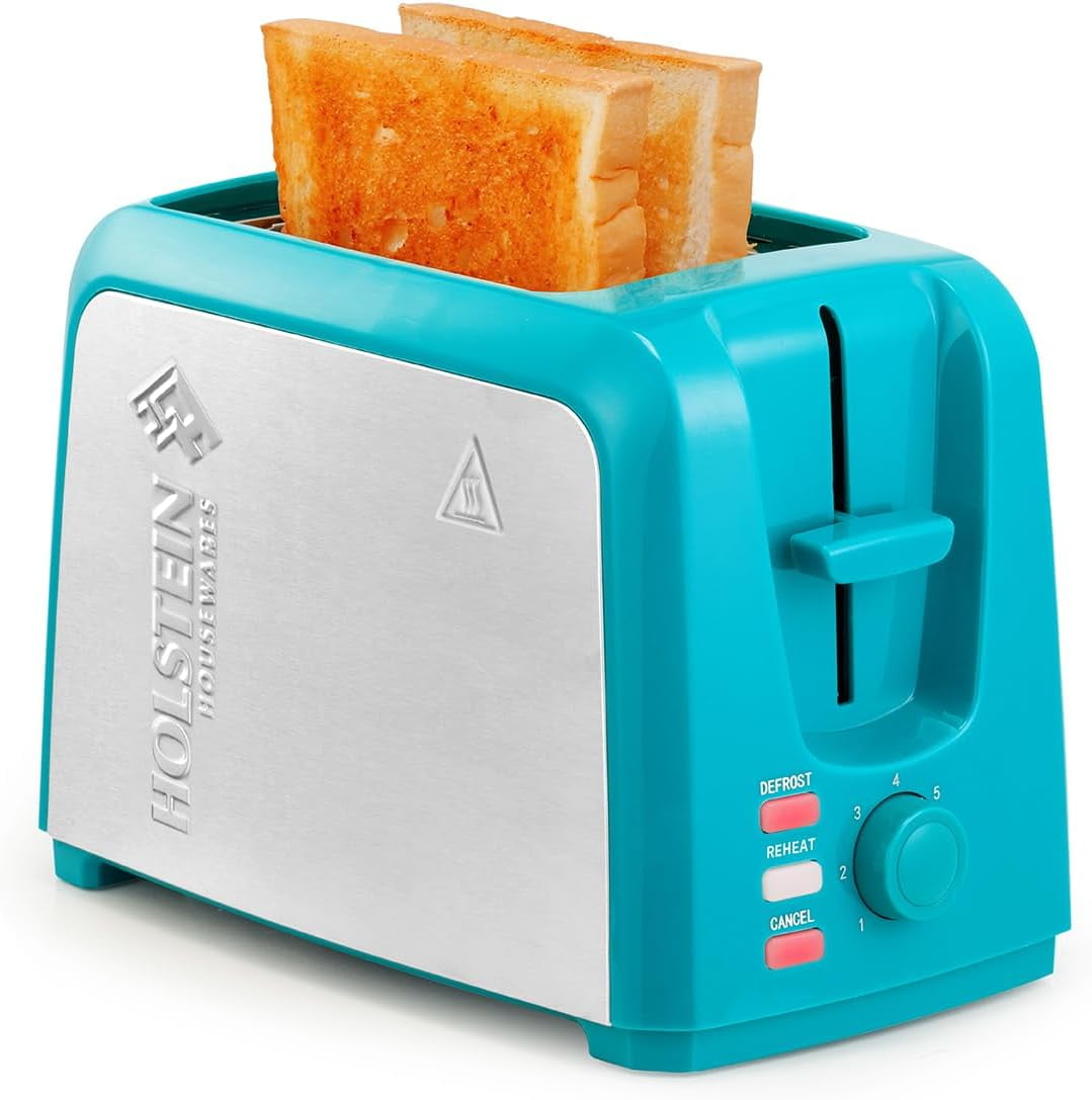 - 2-Slice Toaster with 7 Browning Control Settings, Teal/Stainless ...