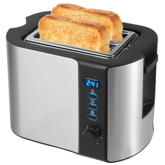2 Slice Toaster with Extra Wide Slot, 6 Toast Settings, Reheat, Defrost ...