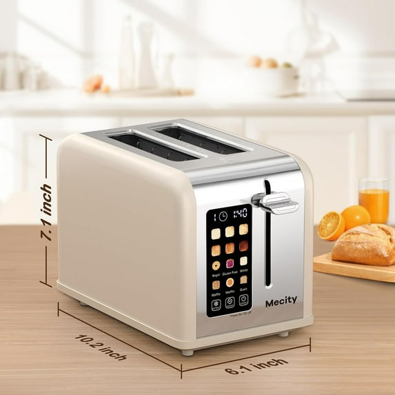 2 Slice Touch Screen Toaster, 1.5" Wide Slot, Stainless Steel Smart ...