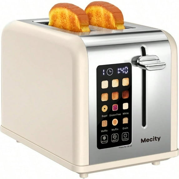 2 Slice Touch Screen Toaster 1.5" Wide Slot Stainless Steel Smart ...