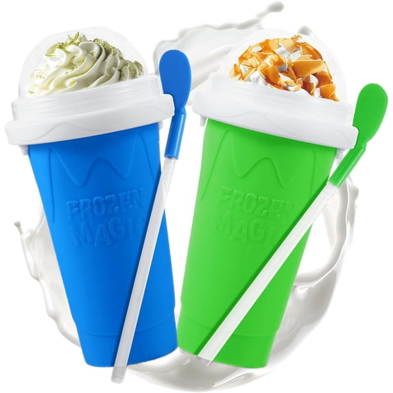 2 Slushie Maker Cup, Quick Frozen Magic Squeeze Cup for Juice Milk ...
