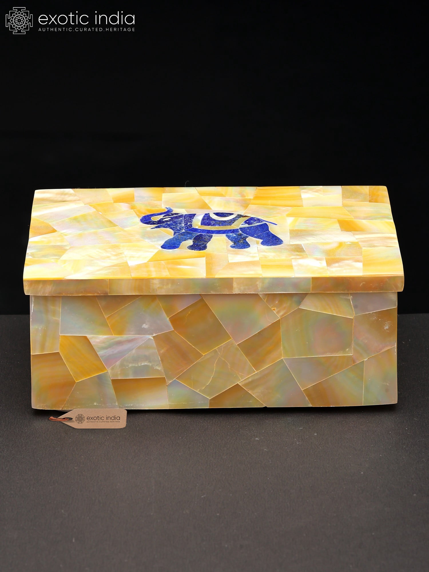 2" Small Elephant Motif Jewellery Box with Lapis Inlay Work | Home ...