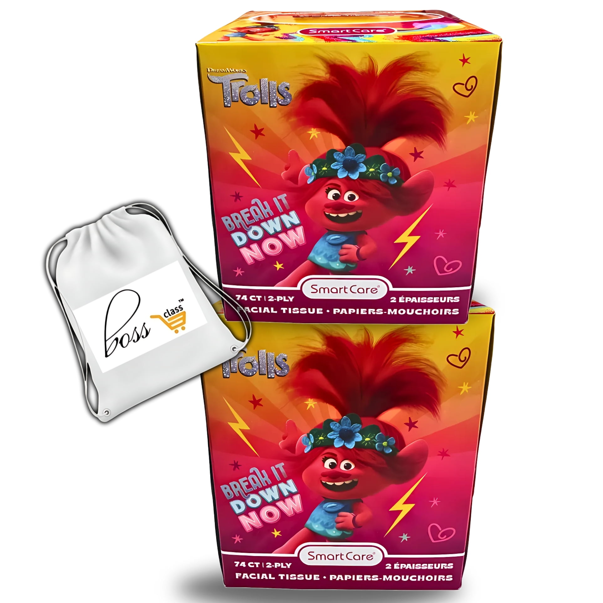 (2) Smart Care 74 Count 2-Ply Kids Facial Tissues, Soft Strong Gentle ...
