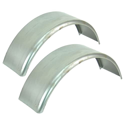 (2) Smooth Steel 16 Gauge Round Single Axle Trailer Fenders 8" x 28" x ...