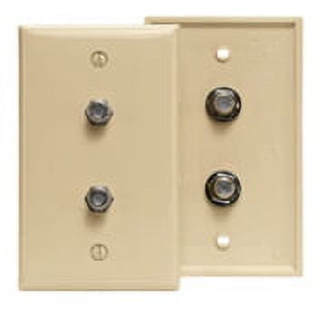 Almond Dual Coaxial Cable CATV Wallplate Duplex Video Jack 80782-A ...