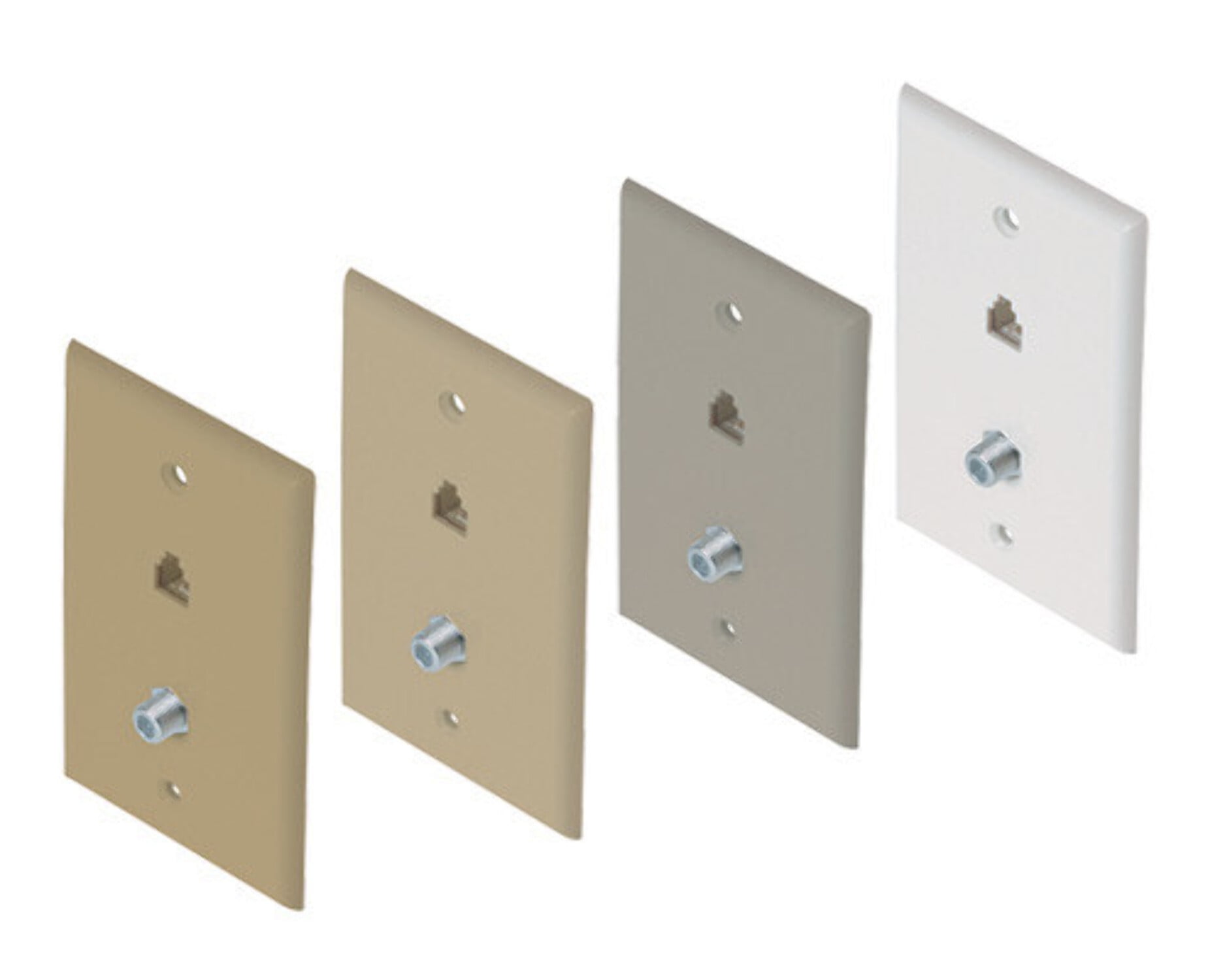 2 Socket TV/Phone Faceplate - Walmart.com